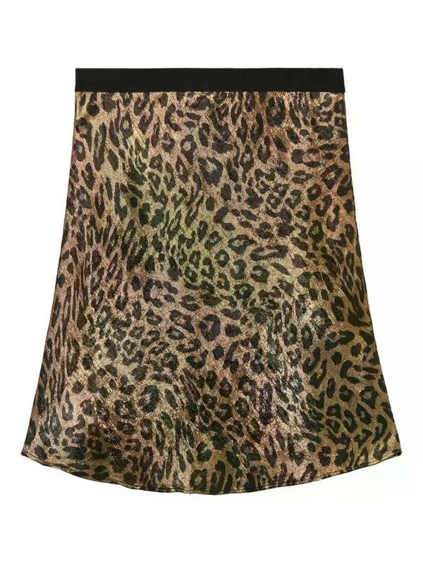 TOUT A COUP A-line Leopard Print Skirt - Neutrals