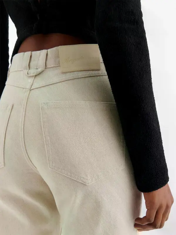 Axel Arigato Ryder Flared Jeans In Ecru Cotton