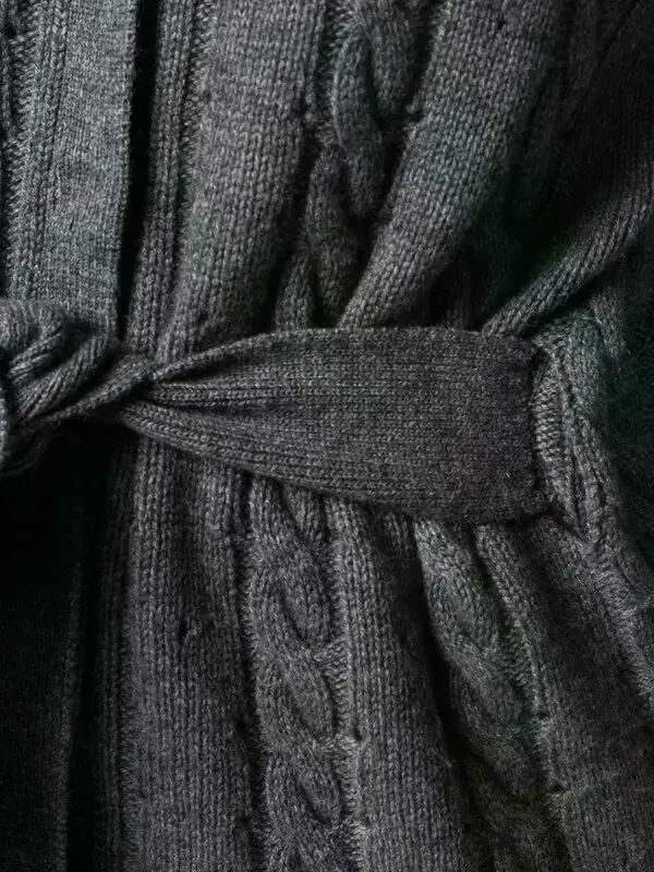 Cashmere In Love Cable Knit Belted Cardigan