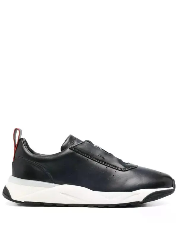 Santoni Leather Sneakers - Blue