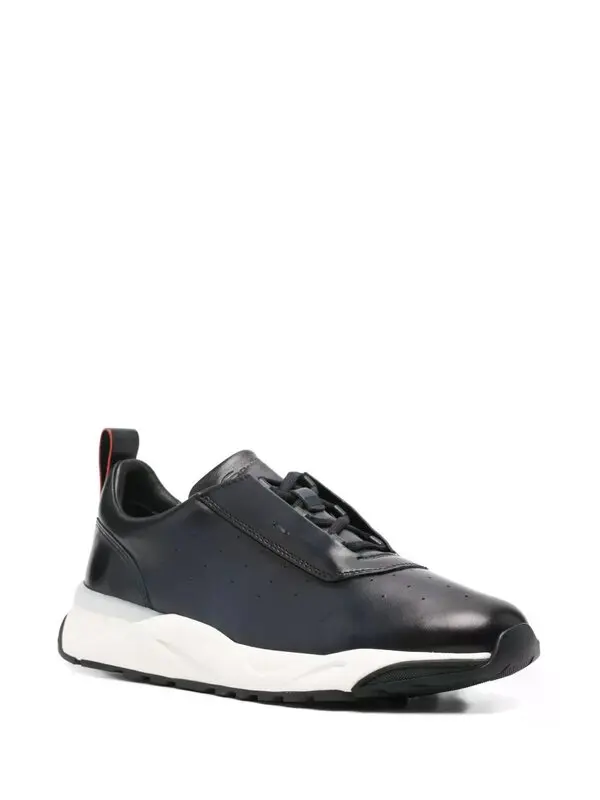 Santoni Leather Sneakers - Blue