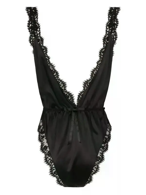 Dolce & Gabbana Stretch-silk Lace-edge Bodysuit