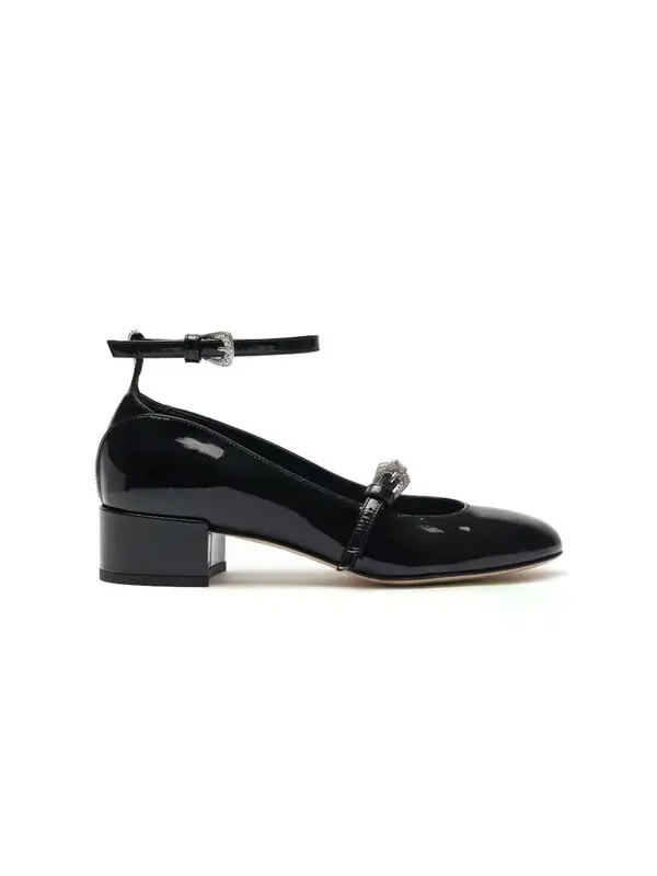SCAROSSO 35mm June Patent Leather Pumps - Black