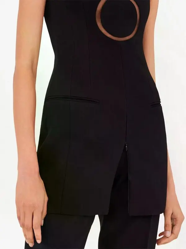 FERRAGAMO Circle-print Strapless Fitted Top