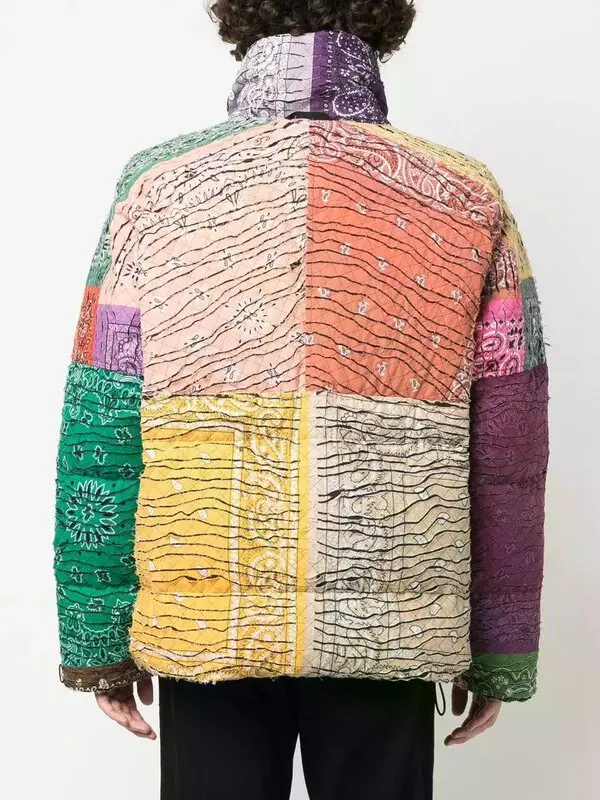 CHILDREN OF THE DISCORDANCE Patchwork Bandana Print Zip-up Jacket