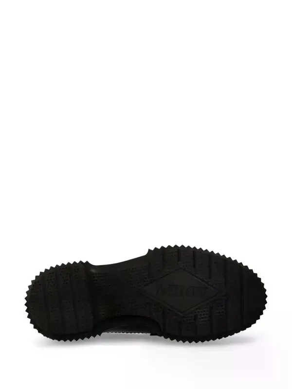 ADIEU PARIS Patent Leather Loafers With Decorative Stitching