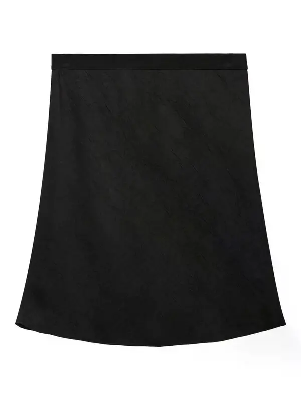 TOUT A COUP A-line Skirt With Crinkled Finish - Black