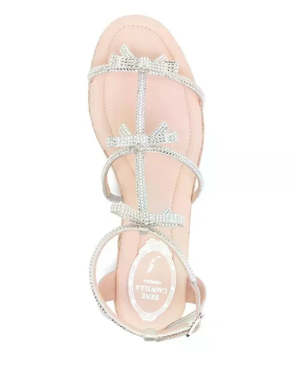 Rene Caovilla Tone Embellished Bow Sandals