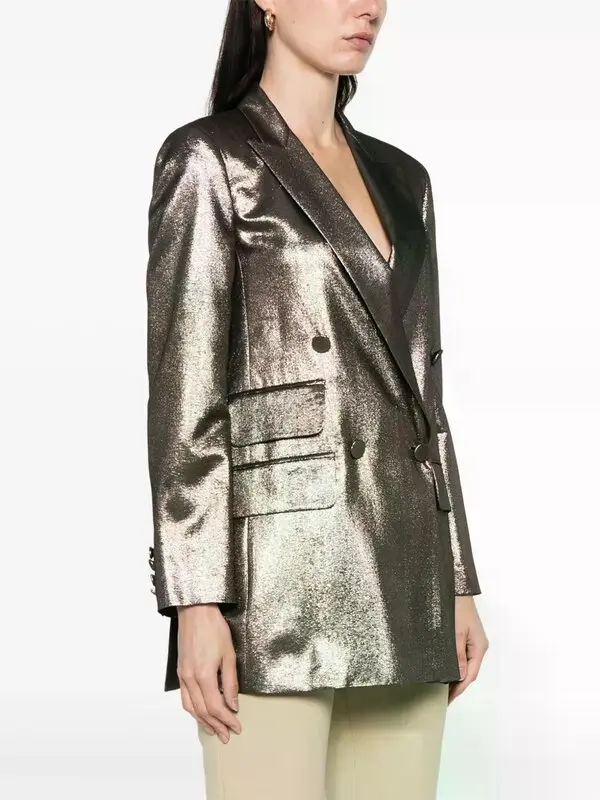 Max Mara Metallic Double-breasted Blazer