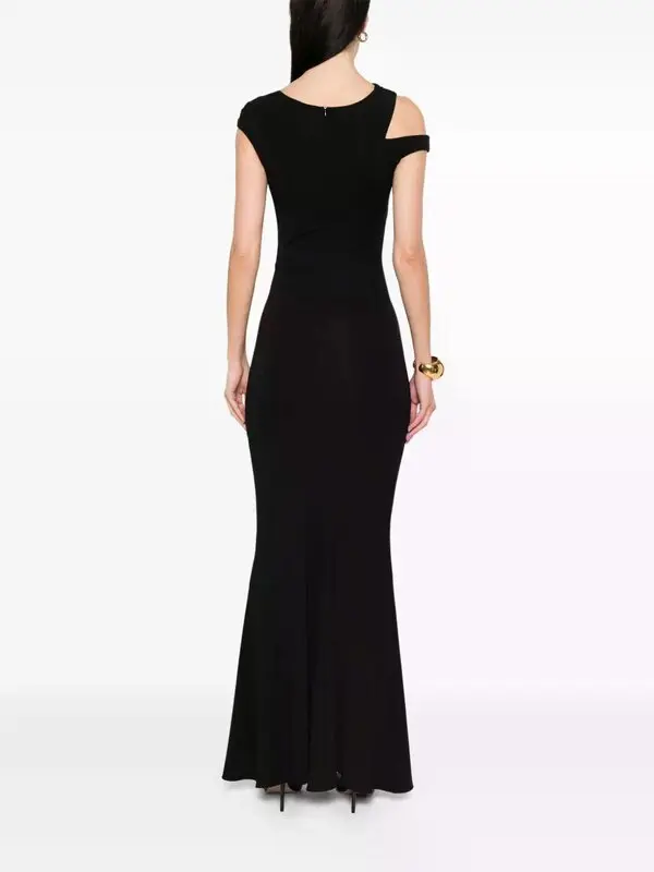 MOOS STUDIO Asymmetric Neck Maxi Dress With Cut-out Detail