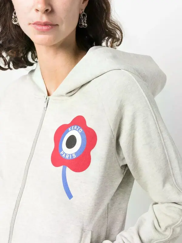 Kenzo Logo-print Zip-up Hoodie