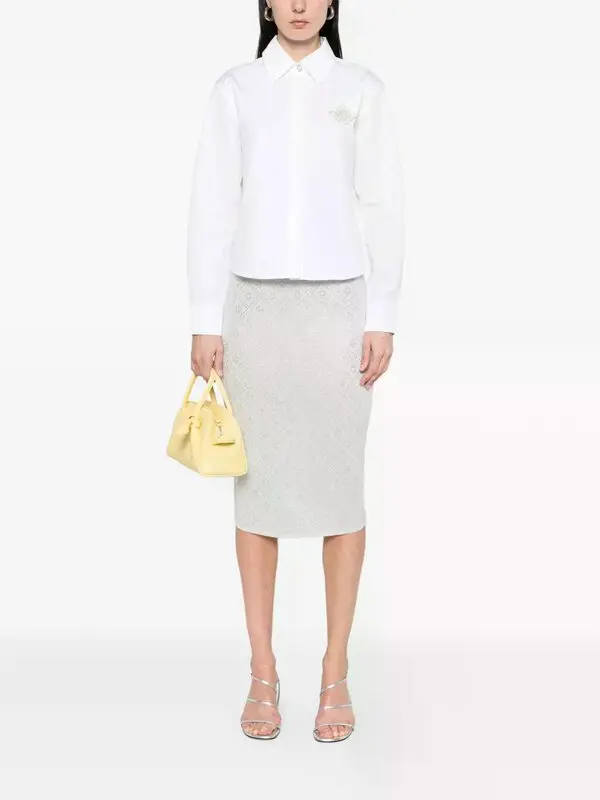 Casablanca Crystal Monogram Knitted Skirt