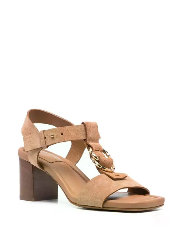 Ulla Johnson 75mm Suede Sandals With Buckle Detail - Brown