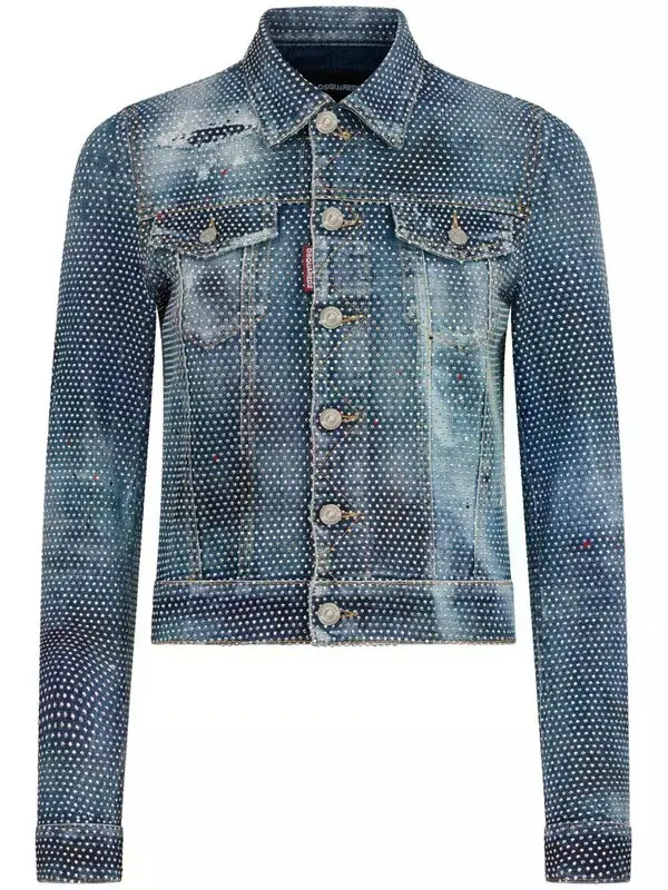 Dsquared2 Embellished Denim Jacket - Blue