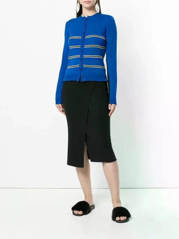 Cashmere In Love Cropped Striped Cardigan