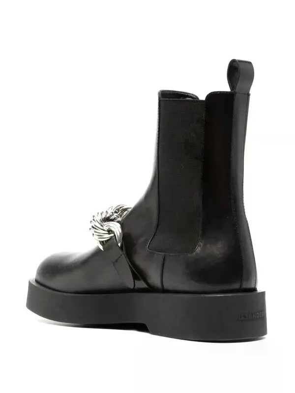 JIL SANDER Chain-link Leather Chelsea Boots