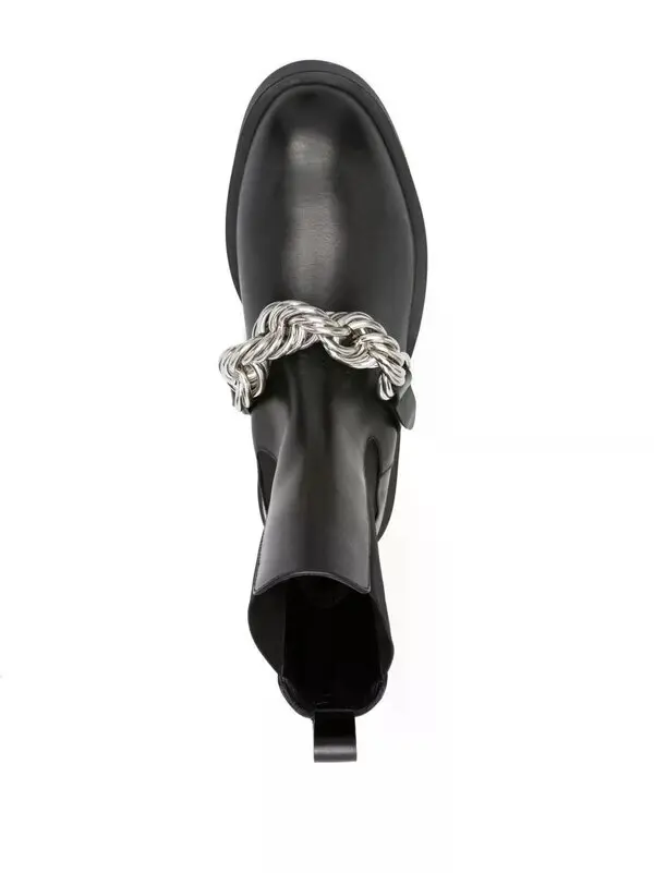 JIL SANDER Chain-link Leather Chelsea Boots