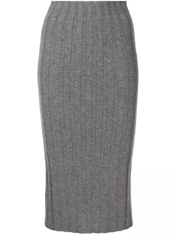 Cashmere In Love Lenny Chunky-knit Midi Skirt - Grey