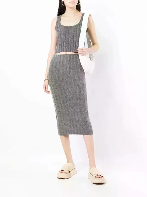 Cashmere In Love Lenny Chunky-knit Midi Skirt - Grey