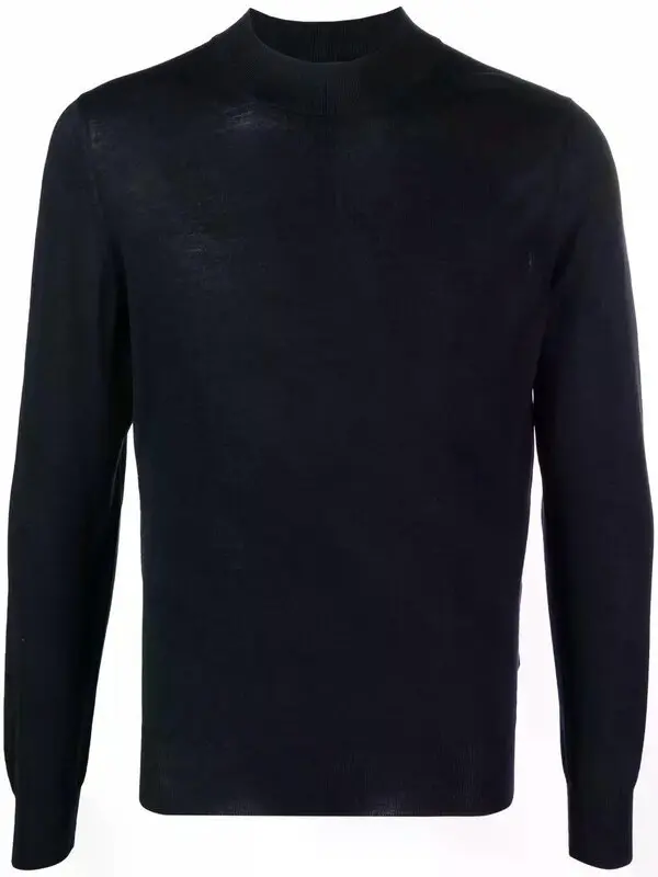 BARBA NAPOLI Crew Neck Knit Jumper - Blue