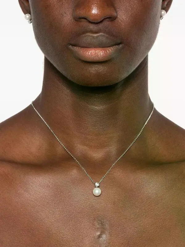 SWAROVSKI Matrix Earrings And Necklace Set With Faux Pearl Pendant