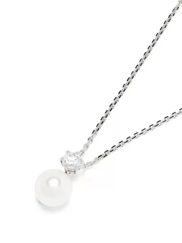 SWAROVSKI Matrix Earrings And Necklace Set With Faux Pearl Pendant