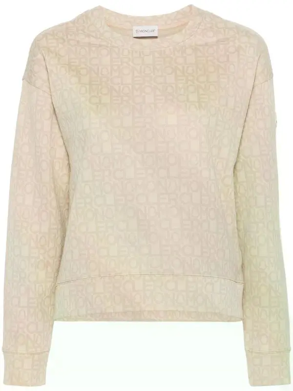 Moncler Monogram Jacquard Sweatshirt - Neutrals