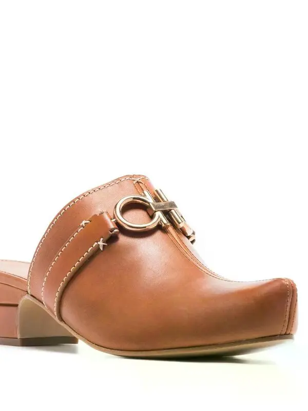 FERRAGAMO Gancini Slip-on Mules - Brown