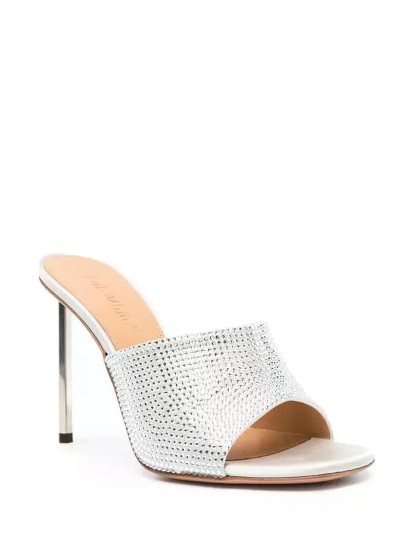 Off-White Allen Crystal-embellished Satin Mules - Grey