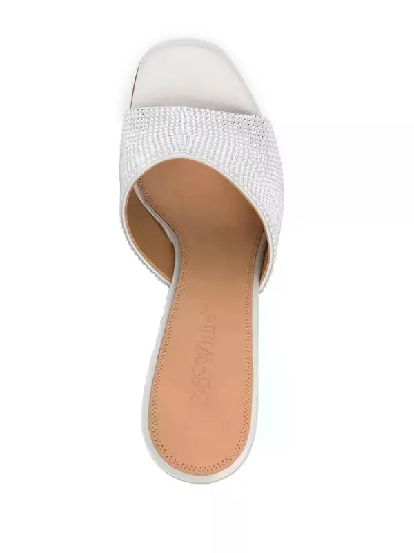 Off-White Allen Crystal-embellished Satin Mules - Grey