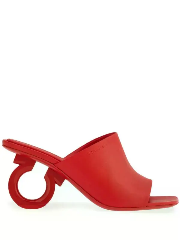 FERRAGAMO 70mm Open-toe Sculptural Heel Mules - Red