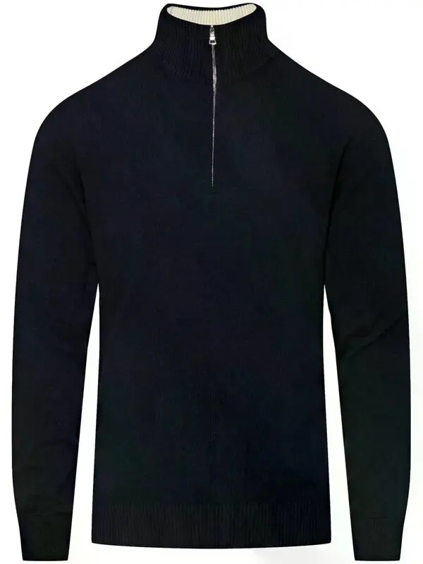 Orlebar Brown Cashmere Zip Neck Jumper - Blue