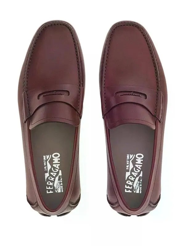 FERRAGAMO Signature Ornament Driver Loafers