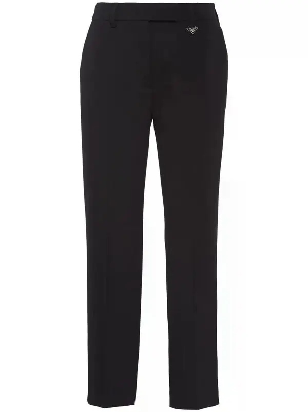 Prada Enamel Triangle Logo Trousers