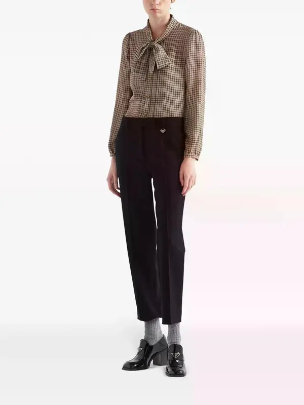 Prada Enamel Triangle Logo Trousers