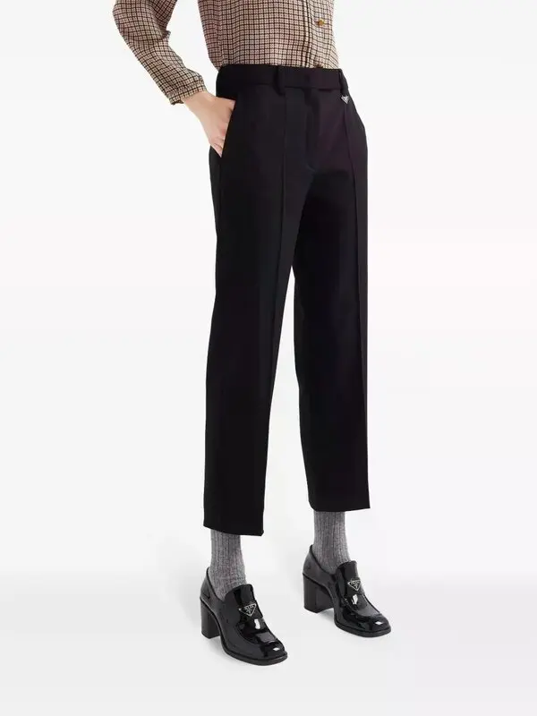 Prada Enamel Triangle Logo Trousers