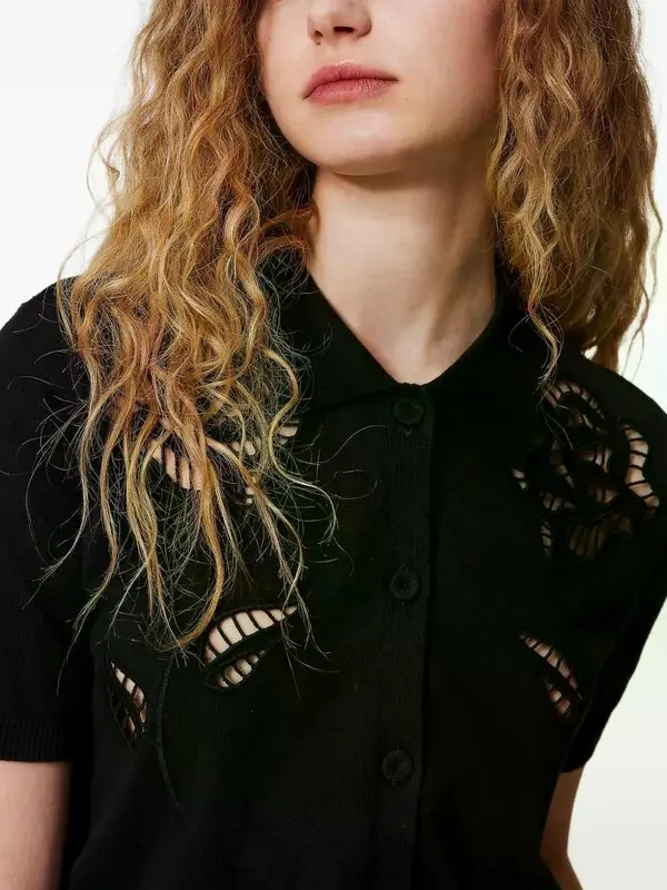 TWINSET Knitted Cardigan With Broderie-anglaise Detailing