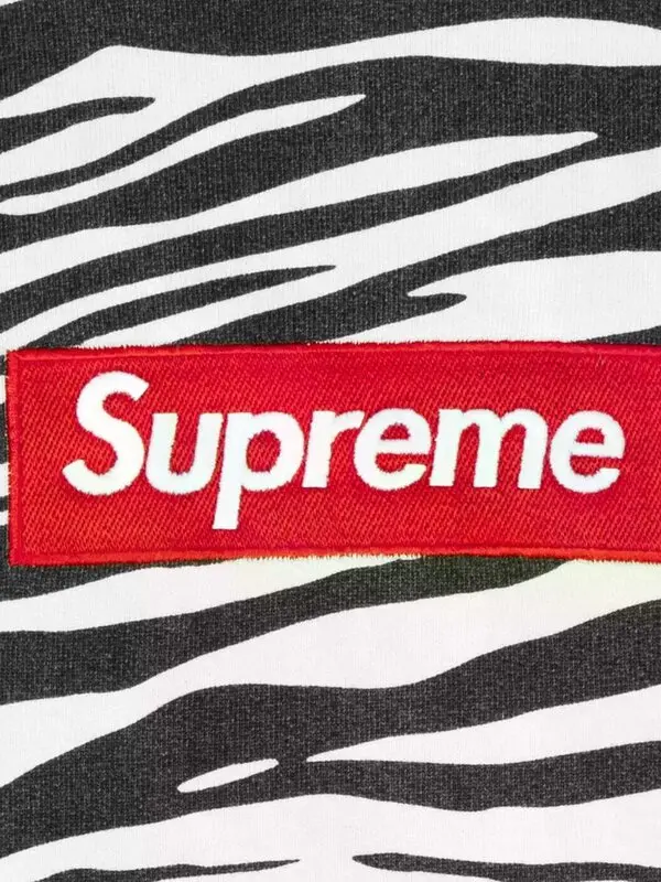 Supreme Zebra Print Box Logo Crewneck Sweatshirt