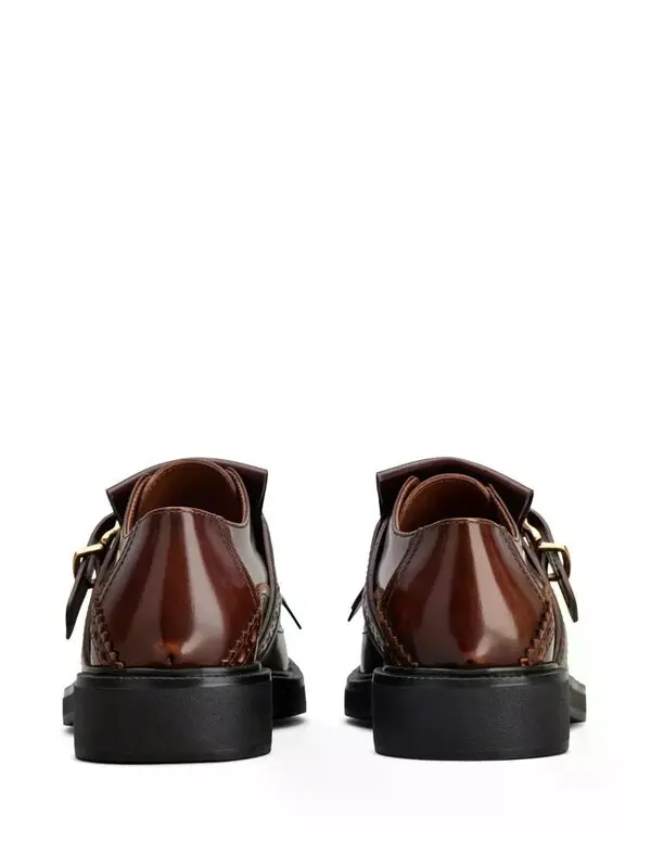 TOD'S Leather Brogue Shoes With Tassel And Buckle Strap