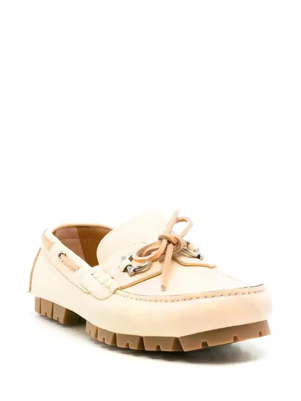 FERRAGAMO Injected Rock Leather Loafers