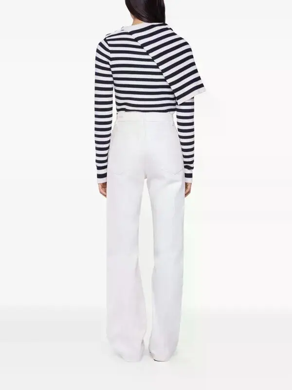 Rabanne Asymmetrical Striped Sweater