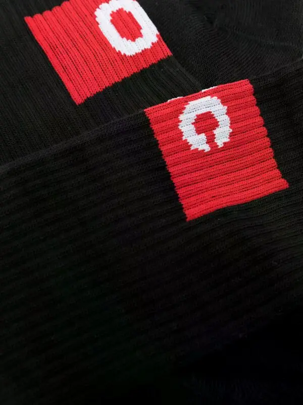 032C Logo Print Knit Crew Socks