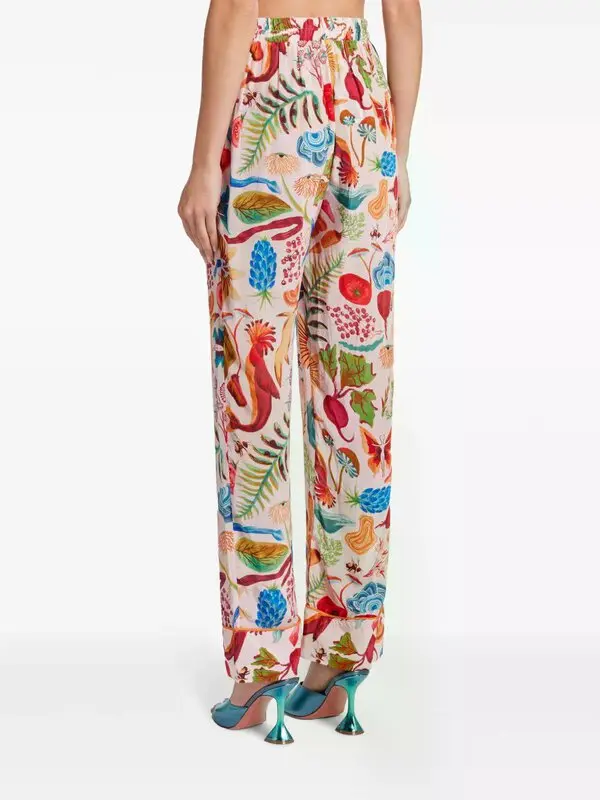 Farm Rio Floral Print Straight-leg Trousers