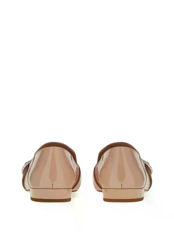 FERRAGAMO Vara Patent-leather Chain-loafers - Neutrals