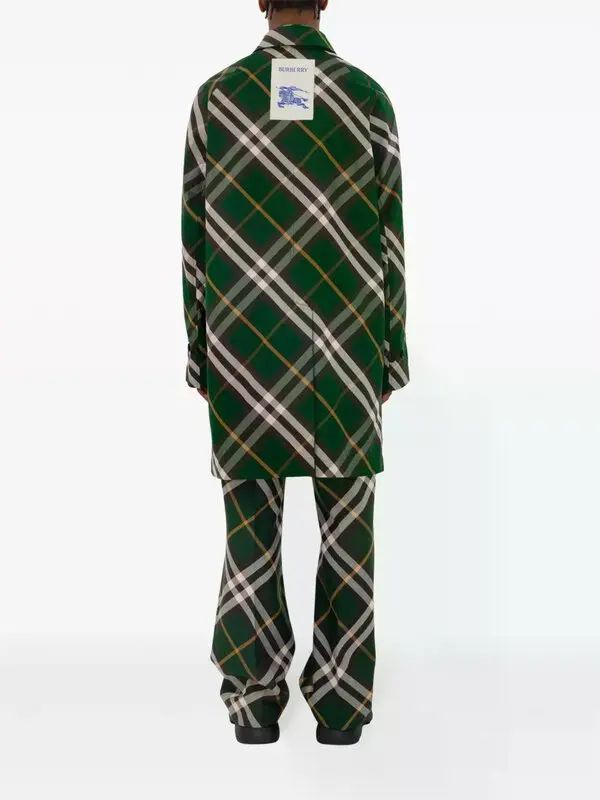Burberry Reversible Check Car Coat - Green