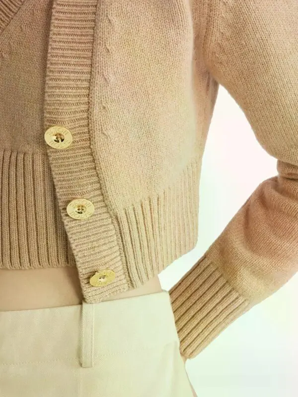 PATOU Wool-cashmere Cropped Cardigan