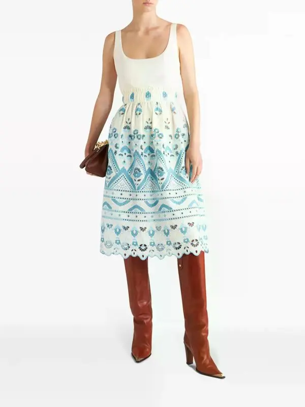 Etro Broderie Anglaise Flared Dress