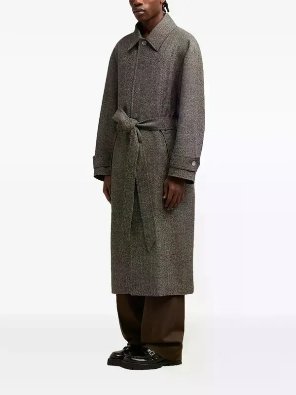 AMI Paris Belted Single-breasted Coat