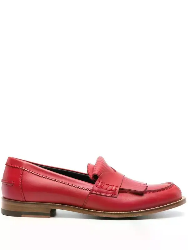 SCAROSSO Bridget Leather Loafers - Red