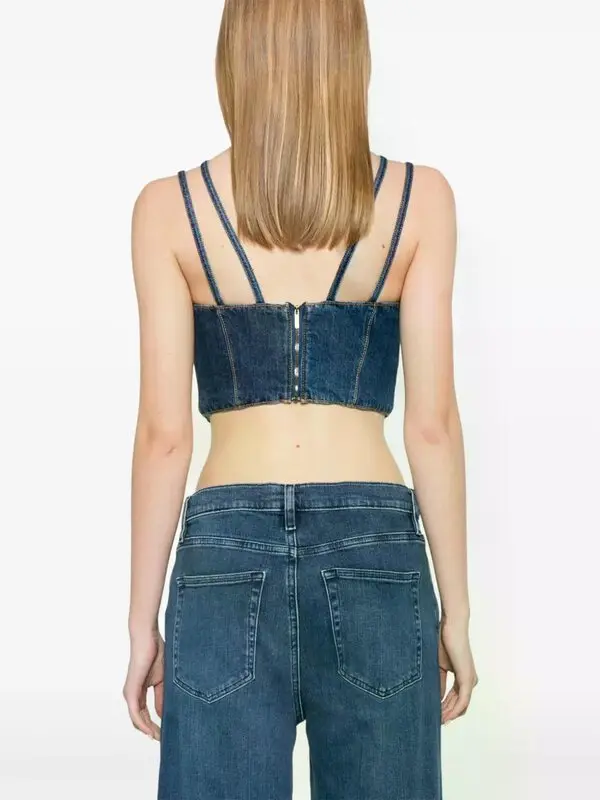 NENSI DOJAKA Denim Bustier Top
